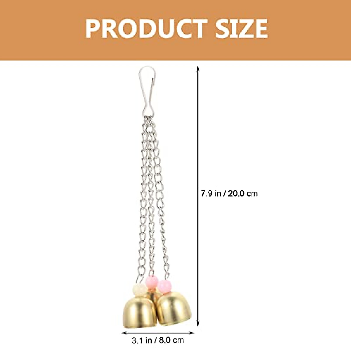 LUOZZY Stainless Steel Pet Parrot Bell Toy for Bird Parrot Parakeets Hanging Small Bird Toys Hanging Bell Ornaments