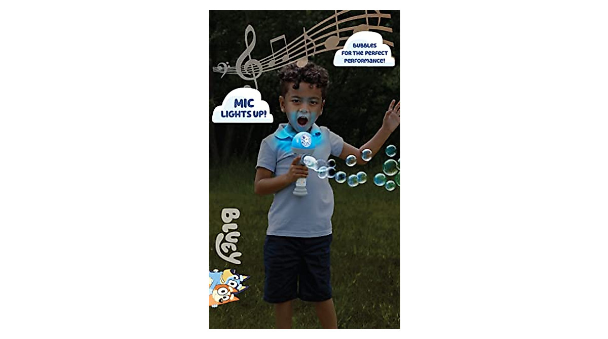 Bluey Dance Mode Bubble Machine & Microphone for Kids | Fun Bubble Toy