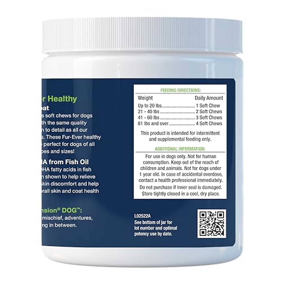 Life Extension Dog Skin & Coat - Dog Food Supplement for Healthy Skin and Coat – Omega-3 Fish Oil for Dogs, Salmon Flavor, No Artificial Colors or Flavors - 90 Soft Chews