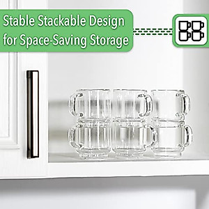 BTaT- Small Stackable Espresso Cups, Demitasse Cups, Set of 6 (2.0 oz, 60 ml), Glass Coffee Mugs, Double Wall Glass Cups, Clear Coffee Cup, Tea Glass, Espresso Glass, Mother's Day Gift