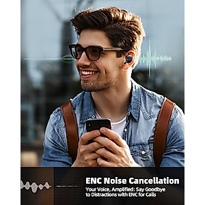 Skysay Wireless Earbuds ENC Noise Cancellation Bluetooth 5.3 Headphones Stereo Ear Buds with Digital Power Display, 100 Hrs Standby Time (Indigo)