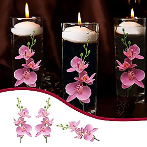 ARDUX (12 Pieces) Artificial Flowers for Floating Candles Mini Artificial Orchid Flower Vase Fillers for Wedding Dinning Table Party Home Bar Restaurant Decoration (Pink)