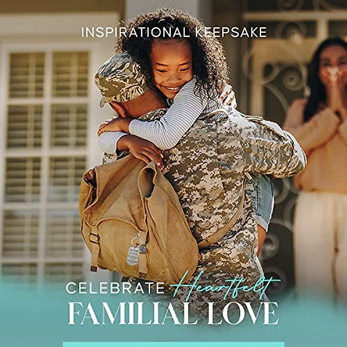 MOM & THREE DAUGHTERS US Air Force Keychain – Inspirational Military Keychain for Men and Women – Perfect Military Gifts for Deployed Military, Graduation, or Retirement – Silver-Toned Charm