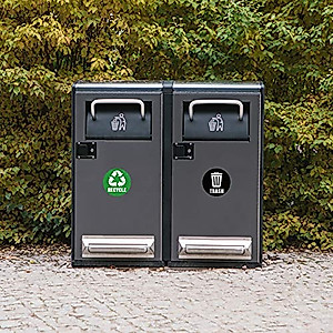 Recycle Sticker, Self-Adhesive Recycle And Trash Bin Logo Stickers, Round Logo Sign Recycle Sticker For Trash Can Recycle Bin Garbage Containers, Recycling Sticker For Kitchen Waterproof(5in X 5in,6packs)