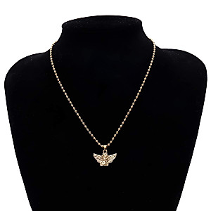 YOOESTORES82 Angel Necklace Cherub Necklace for Women,Angel Wings Pendant Necklace,Cupid Guardian Y2K Aesthetic Necklace (Gold)