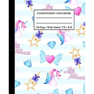 Unicorn Composition Notebook: Cute Notebook For Kids, Teens, Girls, Boys, And Students, Kawaii School Supplies | Wide Ruled Lined Paper | Preppy Notebook Primary Journal | Unruled Composition Notebook
