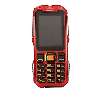VBESTLIFE 2G Unlocked Rugged Phone for Seniors, Multifunction Senior Cellphone Portable Pocket Rugged Mobile Phone for 2.4in HD Screen, 16800mAh Long Standby, Flashlight,Radio,MP3(Red)
