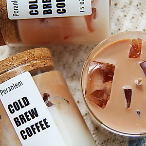 Poranlem Iced Coffee Candle Latte Coffee with Ice Cube 15 oz 450ml Handmade Home Scented Aromatherapy Candles Gifts for Women Lovers Her Birthday Valentine Room Decor