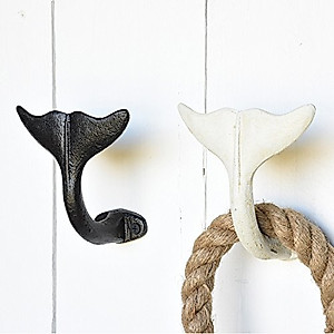 Whale Tail Wall Hook (Antique White)