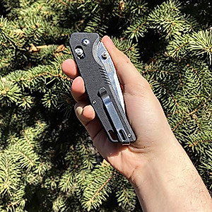 GANZO Firebird F7601 Pocket Folding Knife 440C Stainless Steel Blade G-10 Anti-Slip Handle with Clip Hunting Gear Fishing Camping Folder Outdoor EDC Knife (Green)