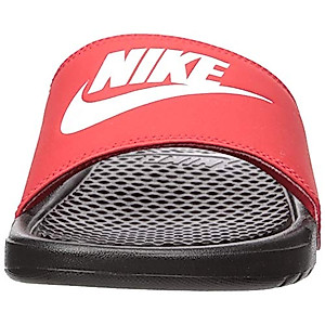 Nike Men's Benassi Just Do It Slide Sandal, Black/White-University Red, 13