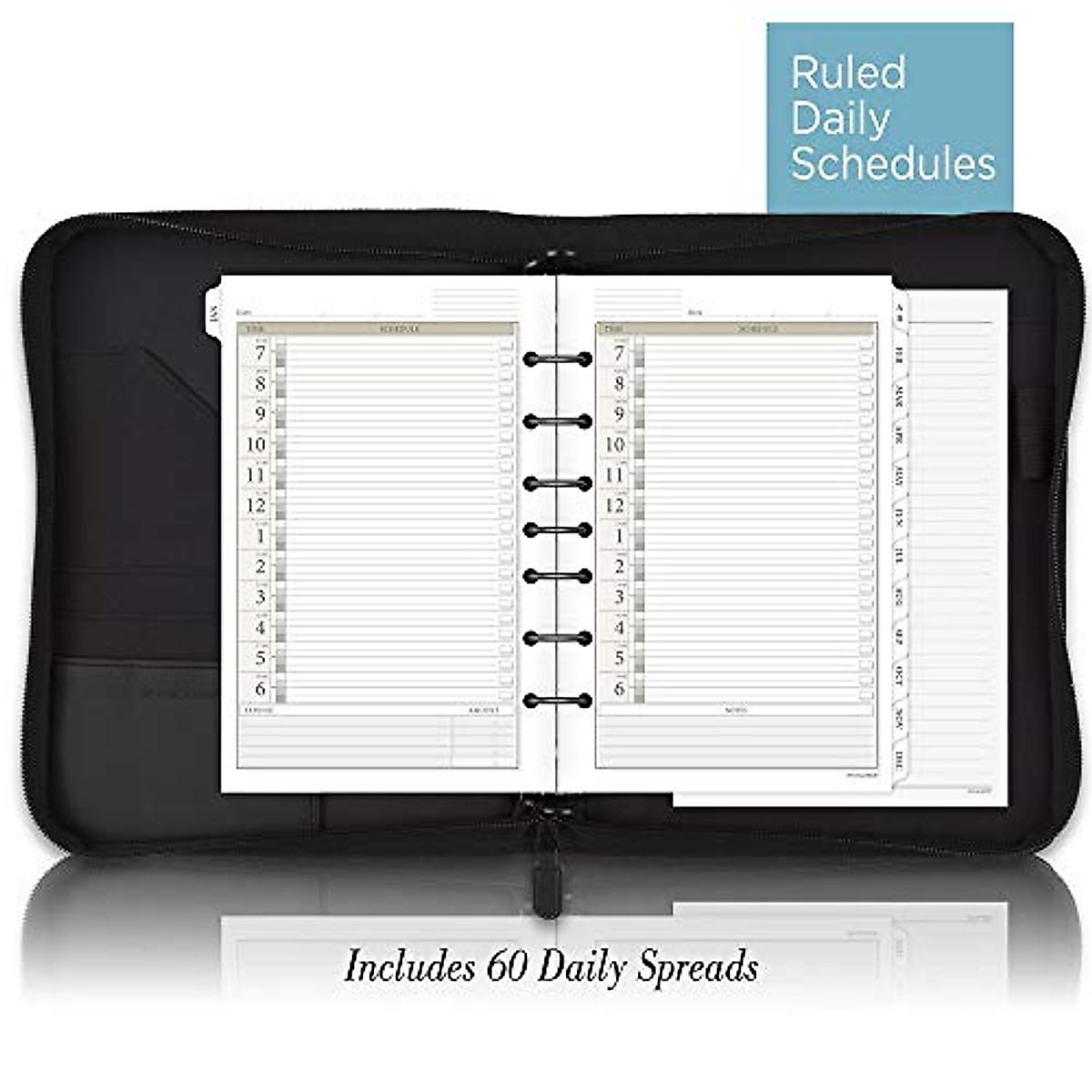 AT-A-GLANCE Genuine Leather Undated Starter Set, Desk Size, Black (031-0540-05)