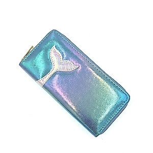 Eilova Orityle Women Long Purse Wallet Iridescent Clutch Handbag Zipper Around Cute Card Holder Coin Purse for Teen Girls
