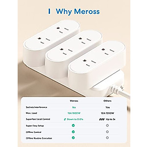 Smart Plug, Meross WiFi Dual Smart Outlet Supports Apple HomeKit, Siri, Alexa, Google Assistant & SmartThings, Voice & Remote Control, 10A, Timer, No Hub Required, 2.4GHz WiFi Only, 2 Pack