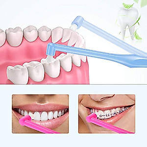 12 Pieces Tufted Toothbrush End-Tuft Tapered Trim Toothbrush Soft Trim Toothbrush Single Compact Interdental Interspace Brush