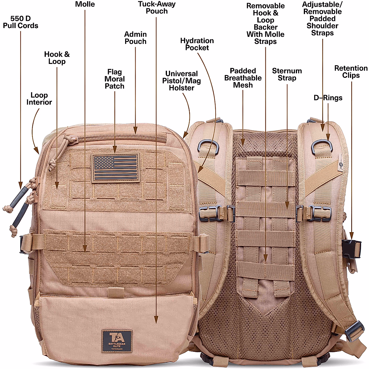 BattlePack Elite | Standalone and Tactical Vest Backpack | Combat Veteran Owned Company | 1 Day Assault Pack | Outdoors Pack