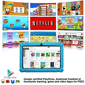 Contixo Kids Tablet V8, 7-inch HD, Ages 3-7, Toddler Tablet with Camera, Parental Control - Android 11, 16GB, WiFi, Learning Tablet for Children, 50+ Disney Storybooks Apps and Kid-Proof Case, Blue