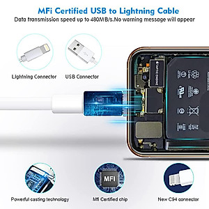 iPhone Charger,[MFi Certified] 2Pack 10FT Lightning Cable Data Sync iPhone Charging Cords With USB Wall Charger Travel Plug Adapter Compatible with iPhone 14 13 12 11 Pro Max XR XS X 8 7 6 Plus