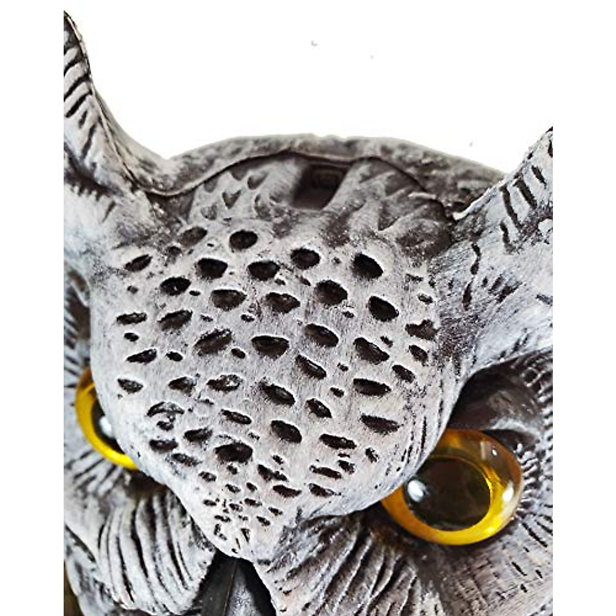 Dalen Fake Owl Decoy to Scare Birds Away from Gardens, Rooftops, and Patios - Scarecrow Provides Chemical-Free Pest Control - Safe and Humane, 16" Great Horned Owl - Snow White