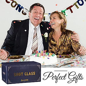 Onebttl Retirement Gifts for Men & Women, Funny Retirement Shot Glasses Set of 2-1.5oz Shot Drinking Glass Retirement Gifts for Couples, Gifts for the Retired - Officially Retired