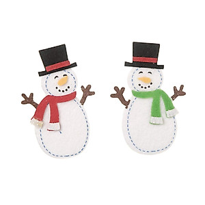 Christmas Holidays Felties Felt Snowmen & Gingerbread Stickers - 10pc Snowmen Stickers & 22pc Gingerbread Stickers - for Christmas Arts & Crafts, Stocking Stuffers, & More! - Bundle of 2-Items
