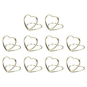 MECCANIXITY Table Number Holders 10pcs Gold Place Card Holder Name Stands Picture Holders for Tables Setting Wedding Display