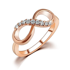 YAZILIND Gold Plated Infinity Teardrop Gemstone Bowknot Boho Exquisite Vintage High Polish Women Joint Knuckle Finger Rings US Size 6