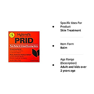 Smile's PRID Drawing Salve by Hyland's, Relief of Topical Pain and Skin Irritations, 18 grams