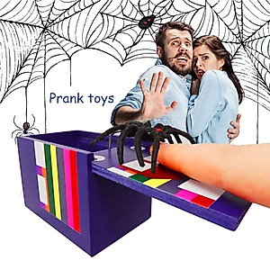 YouLain Spider Prank Box- Funny Wooden Box Toy Prank, Gag Gifts for Adults Spider in Box Prank Fun Spider Money Surprise Box April Fool's Day Gift