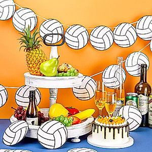 5 Pieces Basketball Party Decorations Happy Birthday Banner Supplies Sports Basketball Themed Banner Sports Basketball Game Party Decorations Birthday Photo Prop Pennant Supplies (Volleyball Style)