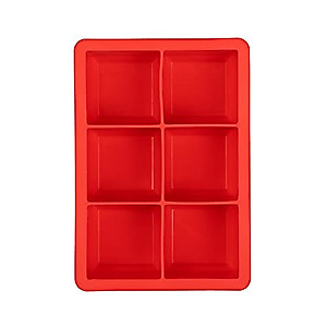 Tovolo, Large King Craft Ice Mold Freezer Tray of 2" Cubes, BPA-Free Silicone, Single, Candy Apple