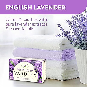 Yardley London Nourishing Bath Soap Bar English Lavender, Calms & Soothes with Pure Lavender Extracts & Essential Oils 4.0 oz Bath Bar, 2 Soap Bars