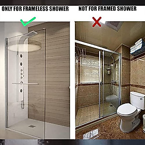 Flybath Shower Glass Door Hooks 2 Pack 304 Stainless Steel Antique Extended Robe Towel Hook Rack Over Glass Door Hooks Frameless Drilling-Free Hanger for Bathroom, Brushed Bronze