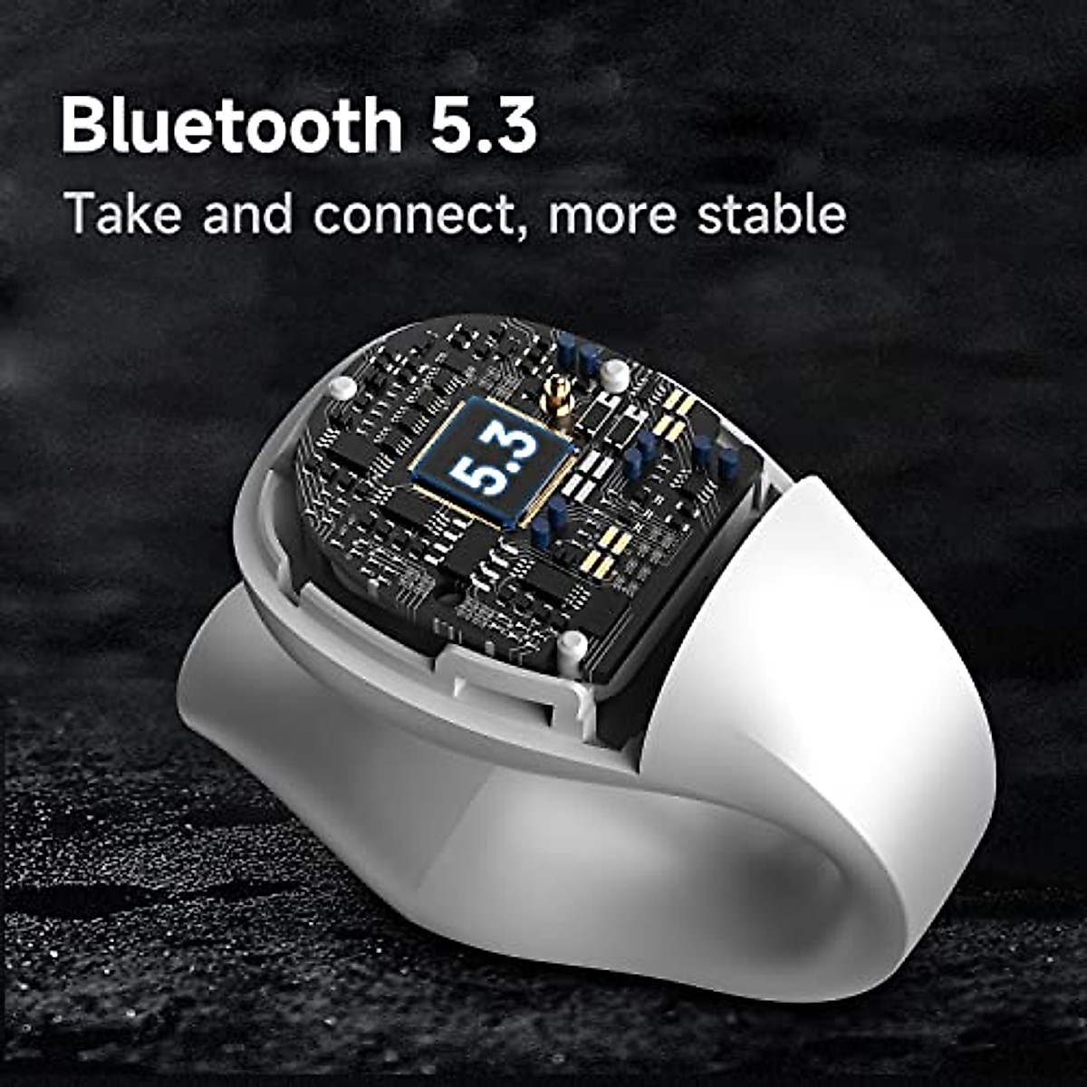 Fvkzv Open Ear Headphones,Wireless Bluetooth Earbuds,Sport Earbuds,Bluetooth 5.2 Clip-on Earphones,32 Hours Playtime with Case, Workout Headphones (Pure White, LED Display)