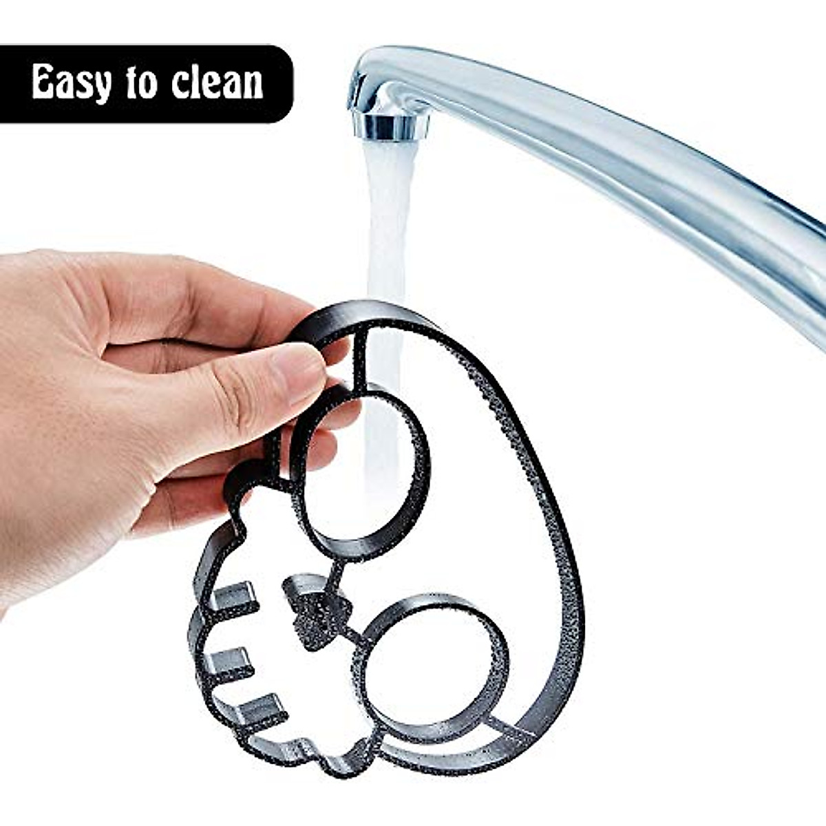 SFASTER Halloween Silicone Egg Mold, Skull Silicone Egg Mold, Breakfast Omelet Mold, Silicone Egg Pancake Ring Shaper, Egg Frying Mold Cooking Tools for DIY Kitchen Accessories (2 Pack)