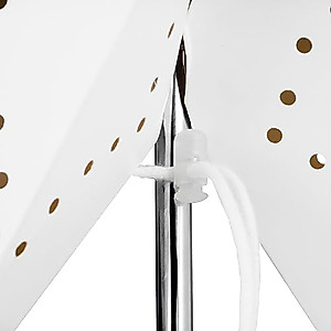 Bedside Table Lamp Paper and Chrome Standing Lamp Room Decoration Festival Lantern Light Nightstand Desk Lamp Bedroom Dresser Living Kids Room College Dorm Coffee (White, 24.8"x16.9"x7.09")