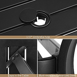 PatioFestival Patio Dining Set 5 Pieces Metal Outdoor Furniture Sets Outside Suqare Table Swivel Rocker Chairs with All Weather Frame (5Pcs, Blue)