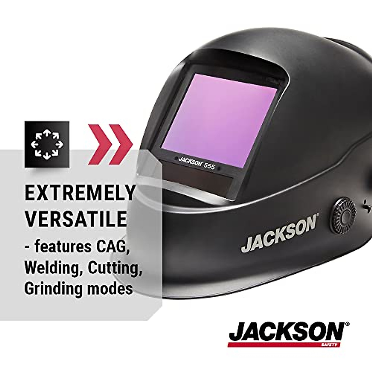 Jackson Safety TRANSLIGHT 555 + Premium Auto Darkening Helmet, Digital Control, 3.86" x 3.23" Viewing Area, 46250