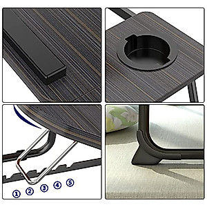 Laptop Desk for Bed,Asltoy Laptop Bed Tray Table,Foldable Lap Desk Stand Notebook Desk Adjustable Laptop Table for Bed Portable Notebook Bed Tray Lap Tablet with Cup Holder