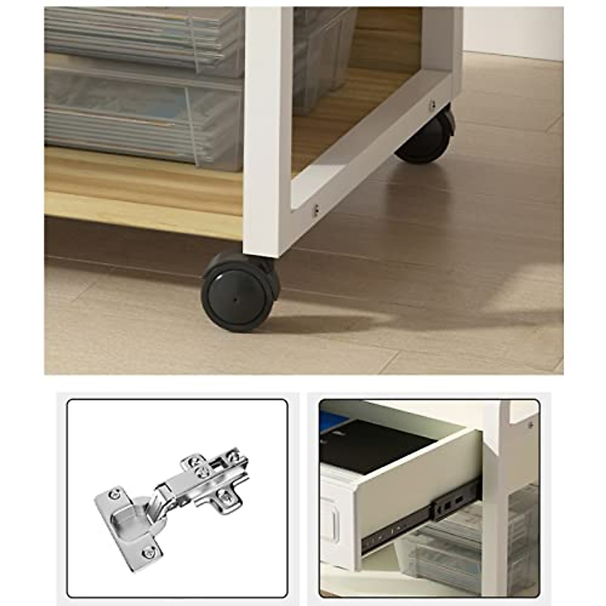 Printer Table Printer Cabinet Printer Stand 2 Tiers Office Movable Laser Printer Copier Stand Cart Under Desk Rolling Table File Cabinets Fax A4 Paper Organizer Shelf for Home Office Storage & Organiz