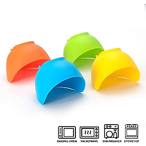 Egg Poacher - Easy Silicone Egg Poacher Cups with Ring Standers，Food Grade Poached Egg Poacher Insert Microwave,Poached Eggs Accessory cookware Poached Egg Maker with Extra Oil Brush, BPA Free, 4 Pack