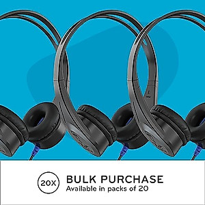 ThinkWrite Technologies / TWT Audio LITE, TW50 | Premium On-Ear Lightweight Noise Reducing Wired Headphones 20 - Pack (3.5mm TRS Jack)