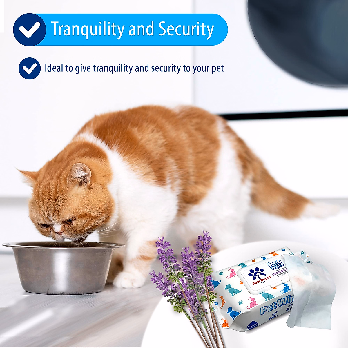 Pets Depot 100 Gentle Puppy Wipes for Butt and Paws - Hypoallergenic, Easy to Use for Dog and Cat Cleaning and Deodorizing - Wet Grooming Wipes to Sanitize Your Pet's Toys