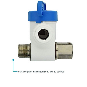 John Guest Speedfit 3/8 x 3/8 x 3/8 Inch Angle Stop Adapter Valve, Push to Connect Plastic Plumbing Fitting, ASVPP2LF