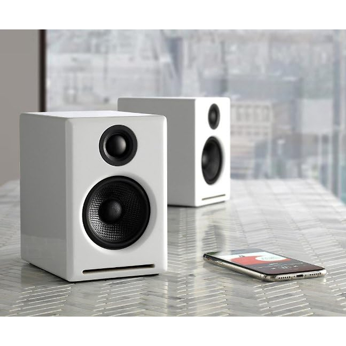 Audioengine A2+ 24 Bit Wireless Bluetooth Desktop Speakers - 60W Computer Speakers for Music and Gaming