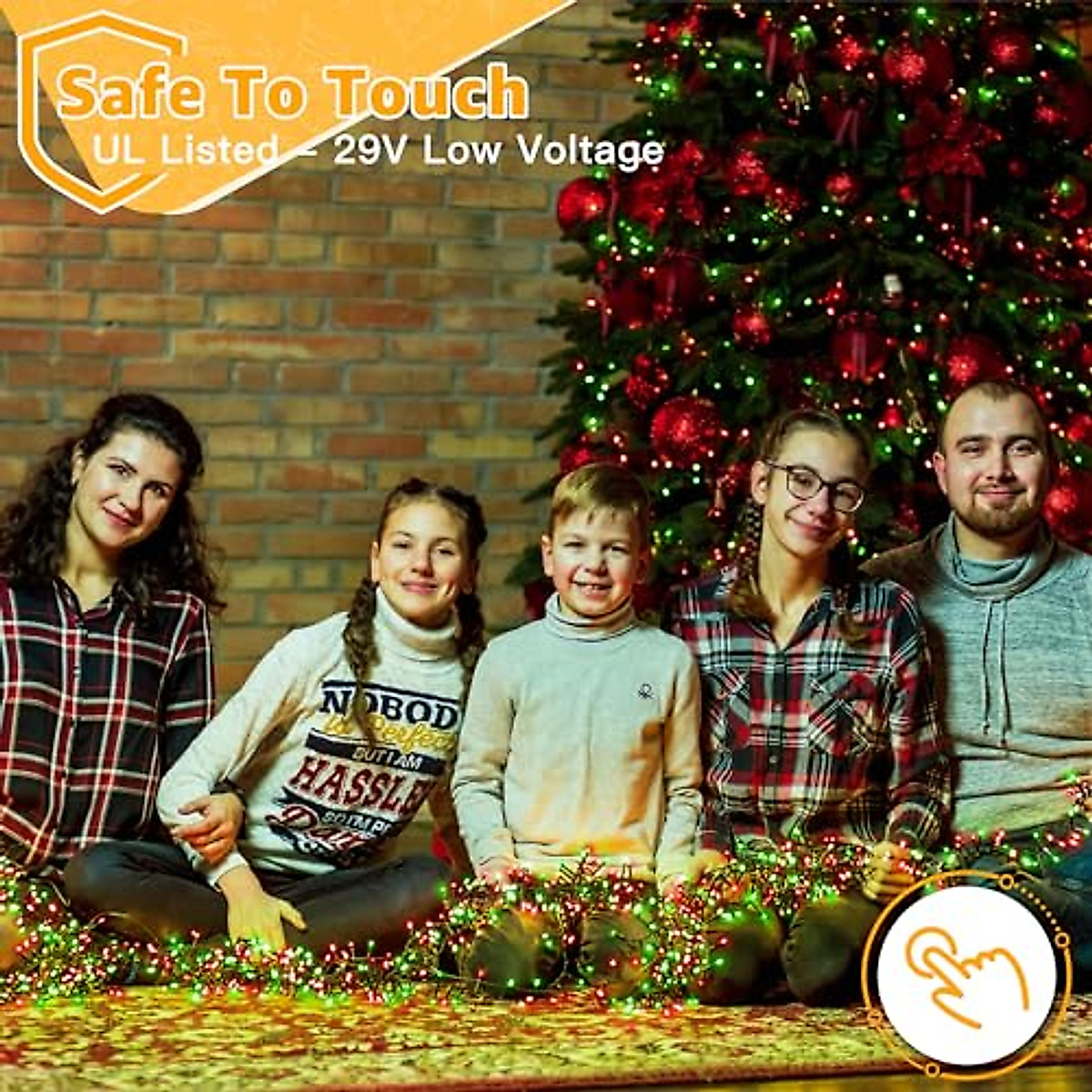 Ollny Cluster Lights for Christmas Tree, 600LED 30ft Red and Green Christmas Lights Outdoor 8 Modes Timer Remote, Waterproof String Lights for Indoor Outside Garland Xmas Decorations