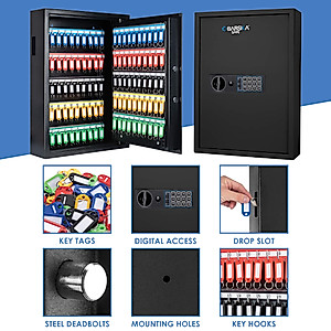 Barska Digital Electronic Keypad Lock Wall Mount Key Cabinet Safe - Ideal for Home Hotels Schools & Businesses