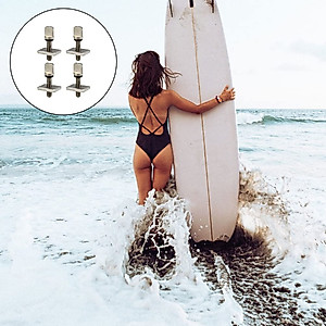 BESPORTBLE 4pcs Surfboard Screws No Tool Thumbscrew Removable Longboard Screws Foil Board Fin Comb Surfing Parts Paddle Board Accessories Stainless Steel Surfing Screws Replaceable Caudal Fin