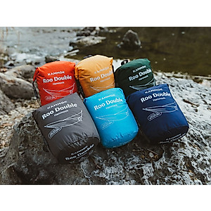 KAMMOK: Roo Double Hammock | Made from Strong & 100% Recycled Water Resistant Ripstop Fabric | Comfortable, Packable, Lightweight (Lifetime Adventure Grade Warranty), Midnight Blue