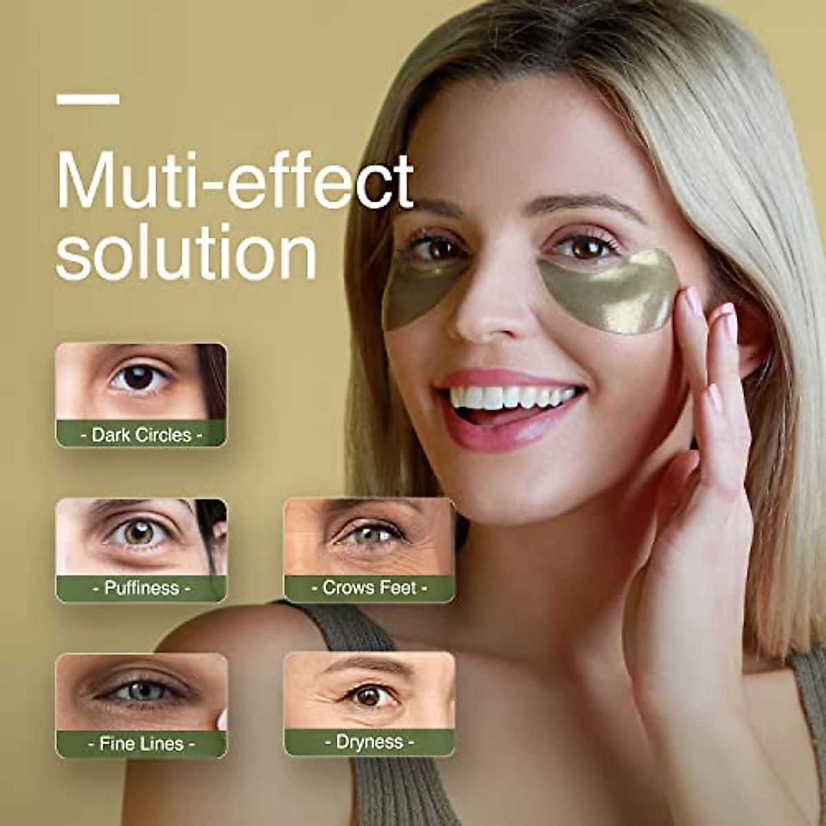 COBOR Under Eye Patches (60 Pcs), Hydrolyzed Collagen Under Eye Masks for Dark Circles and Puffiness with Seaweed and Tea Tree Extract, Eye Pads for Anti Wrinkle, Eye Bags, Moisturizing